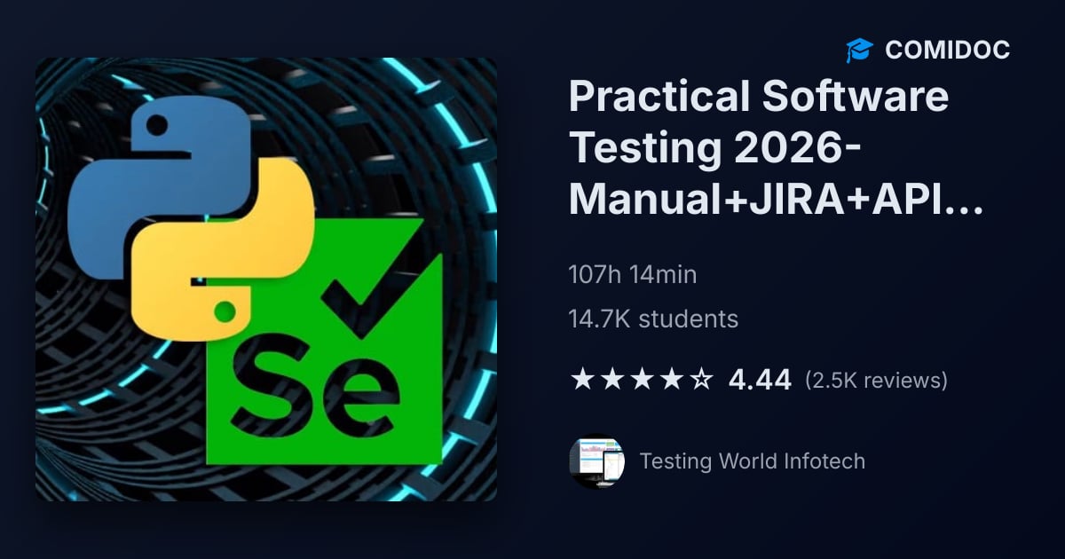 Practical Software Testing 2026-Manual+JIRA+API+DB+Selenium - Review ...