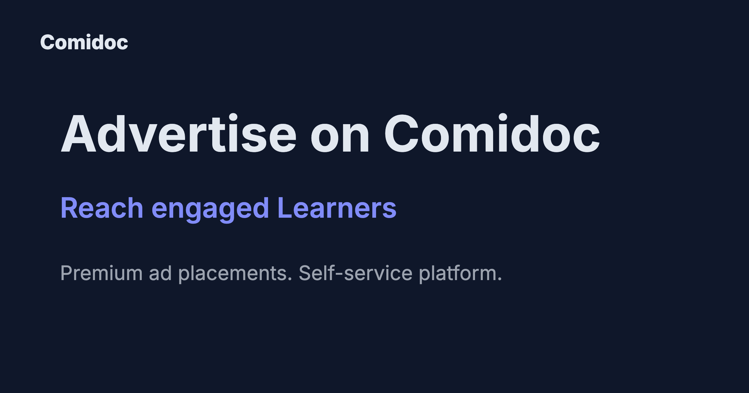 Advertise on Comidoc