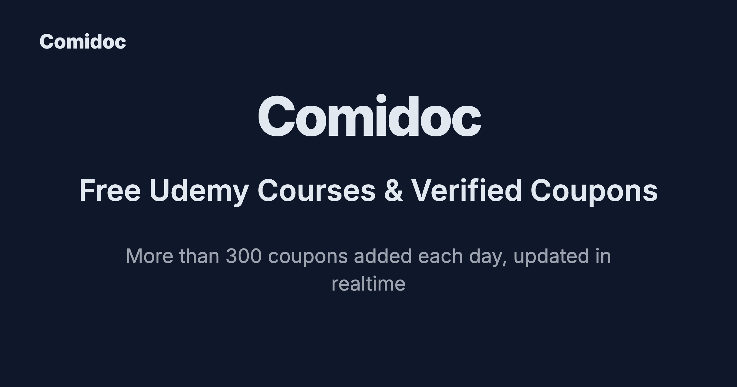 Comidoc - Free Udemy Courses & Verified Coupons